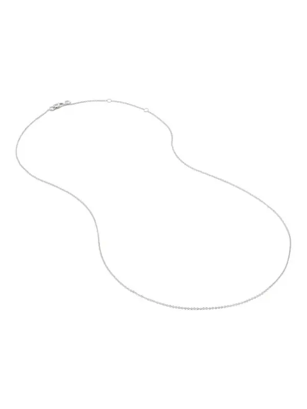 Monica Vinader 14kt White Gold Super Fine Chain Necklace - Silver