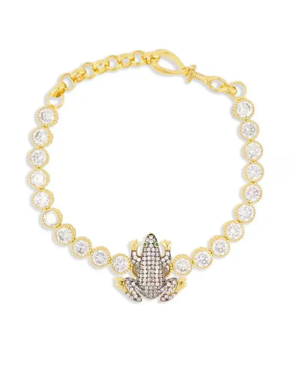 Begum Khan Frog Charm Tennis Bracelet - Gold