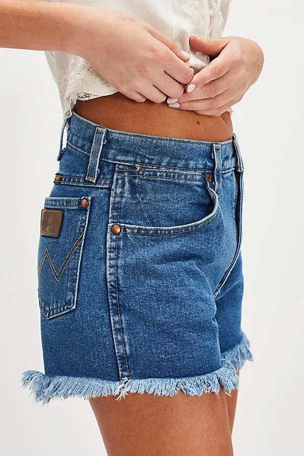 Wrangler Reworked Denim Shorts - Dark Stone