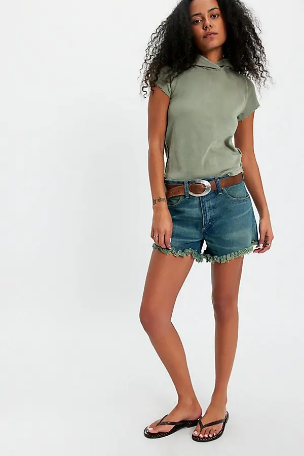 Wrangler Reworked Denim Shorts - Stormy