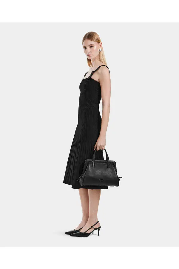 strapless open back dress Kirby Vegan Leather Dress 0 / Black