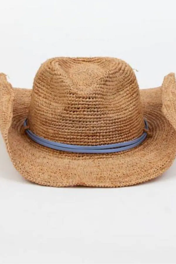 Velvet By Graham & Spencer Raffia Crochet Cowboy Hat