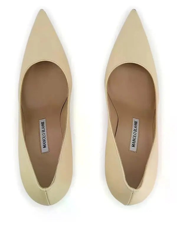 Manolo Blahnik 105mm Leather Pumps - Neutrals
