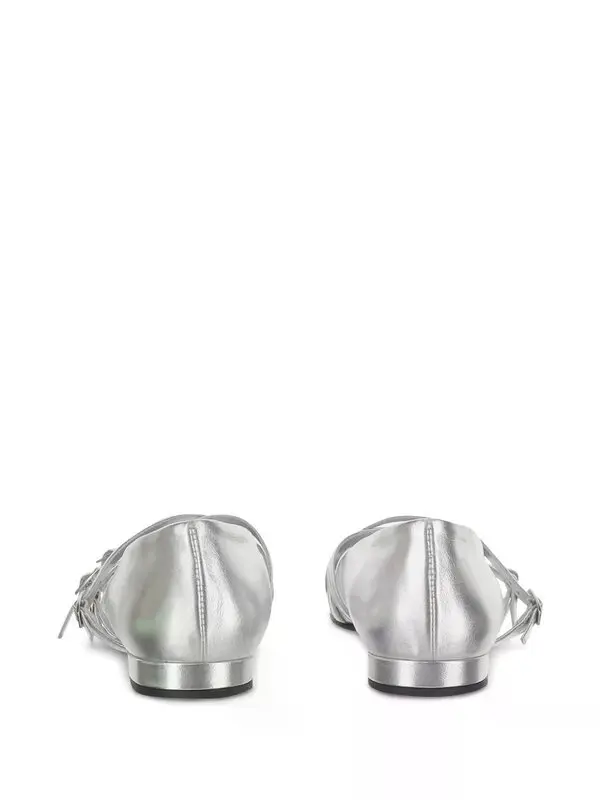 CAREL Leather Ballerina Shoes - Silver