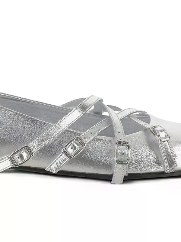 CAREL Leather Ballerina Shoes - Silver