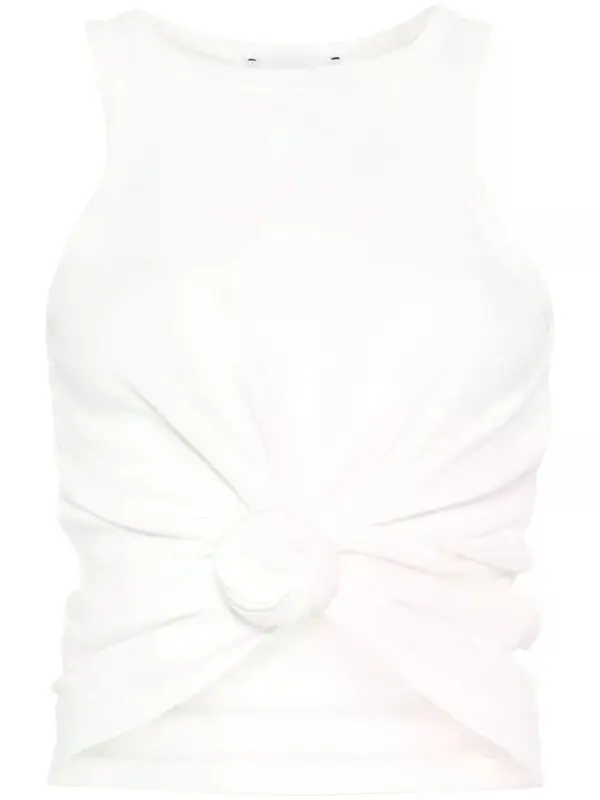 Magda Butrym Rose-appliqué Tank Top - White