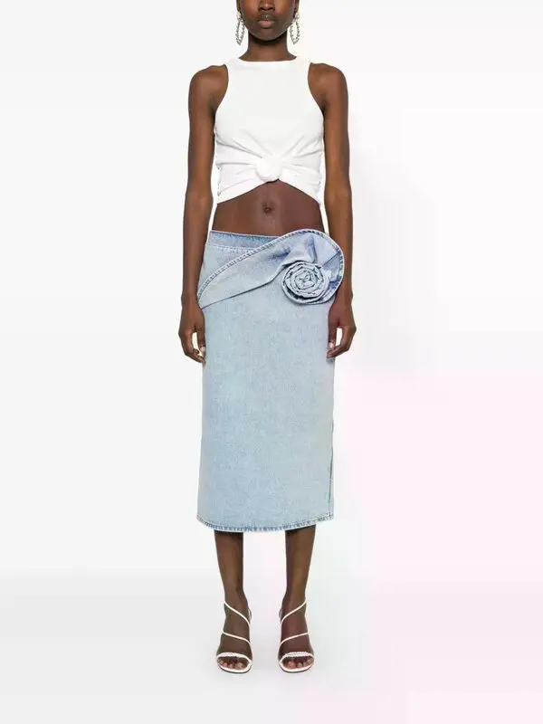 Magda Butrym Rose-appliqué Tank Top - White