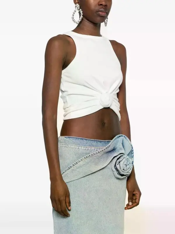 Magda Butrym Rose-appliqué Tank Top - White