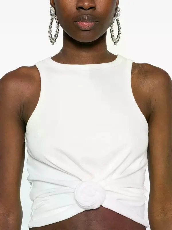 Magda Butrym Rose-appliqué Tank Top - White