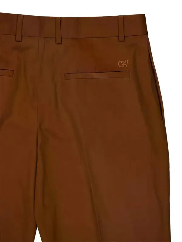 Off-White Cotton Straight-leg Trousers - Brown