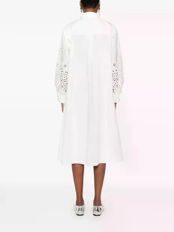 SELF-PORTRAIT Cotton Embroidered Shirt Dress