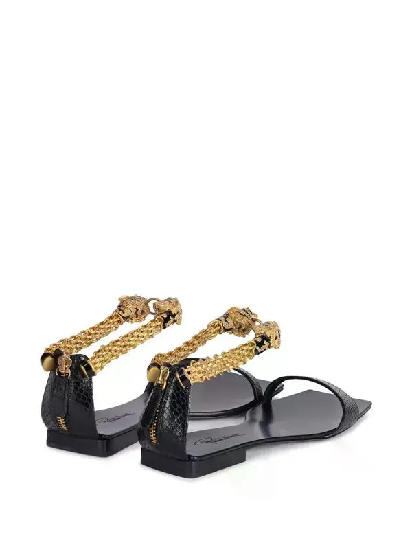 Roberto Cavalli Jewel Tiger Flat Sandals
