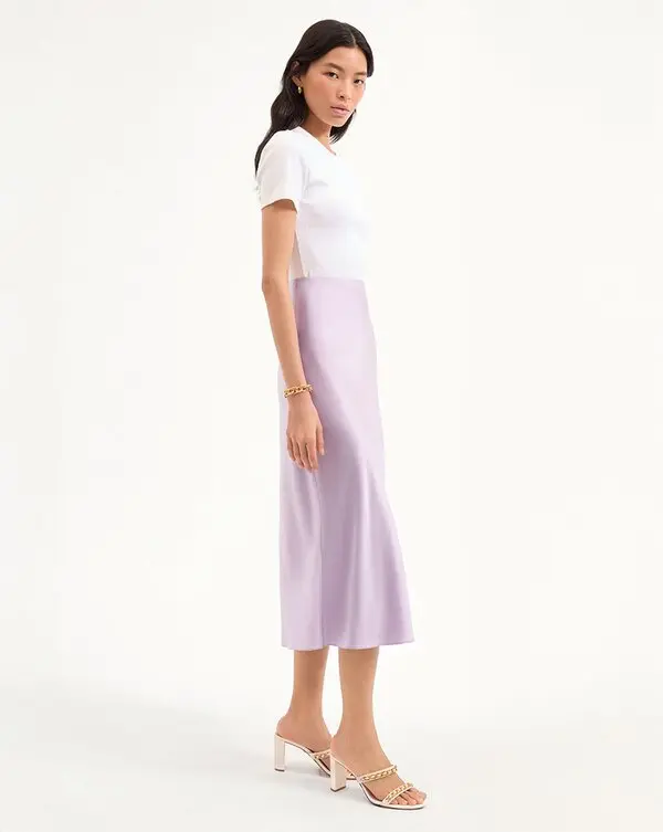 Veronica Beard Clover Stretch-silk Slip Skirt - Soft Lilac