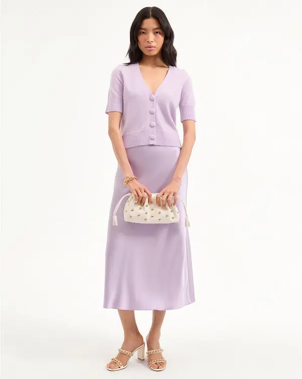 Veronica Beard Clover Stretch-silk Slip Skirt - Soft Lilac