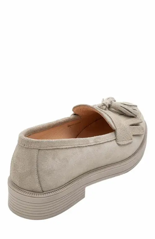 FOREVER & ALWAYS SHOES Milly Tassel Loafer - Beige Suede Leather