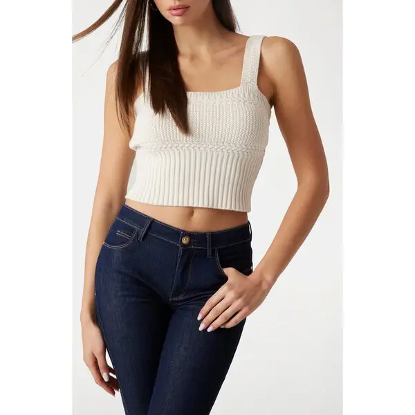 Guess Erynn Mix Stitch Crop Sweater Tank