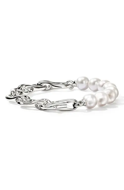 John Hardy And Pearl Link Bracelet - Sterling Silver