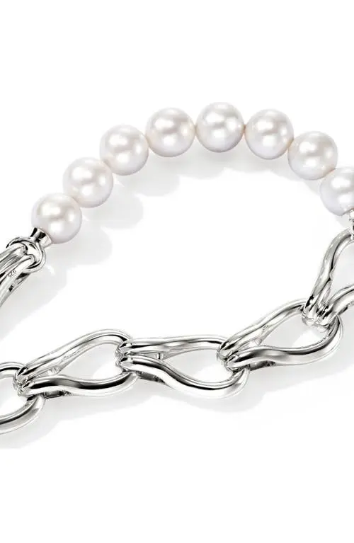 John Hardy And Pearl Link Bracelet - Sterling Silver