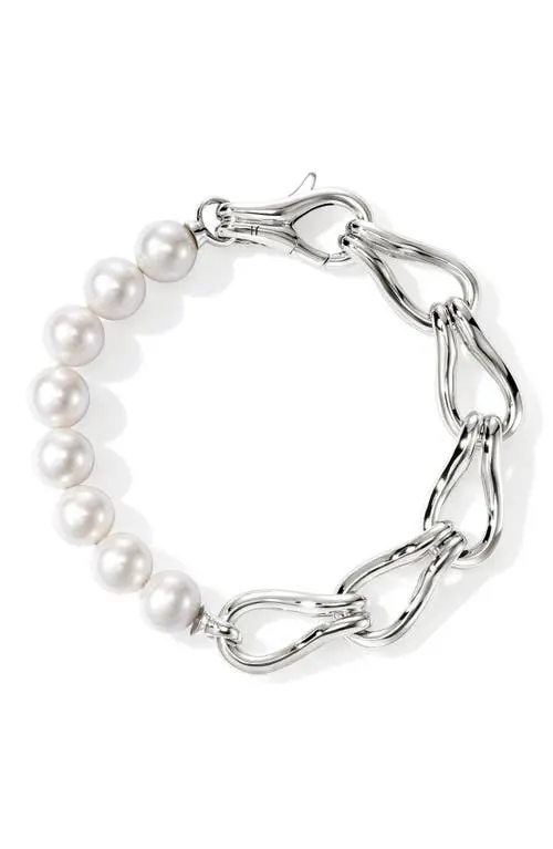 John Hardy And Pearl Link Bracelet - Sterling Silver