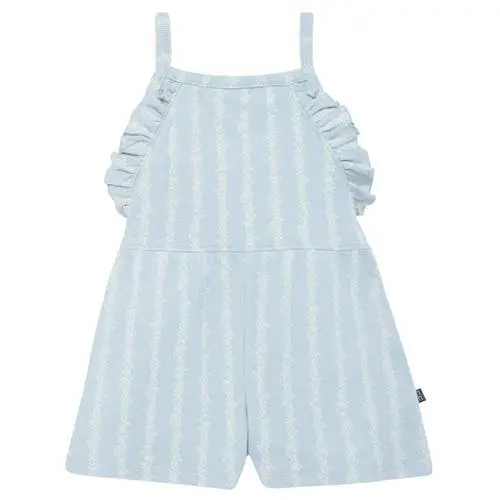 MODERN MOMENTS™ BY GERBER Ruffle Short Romper - Lt Blue Mini Flower Stripe