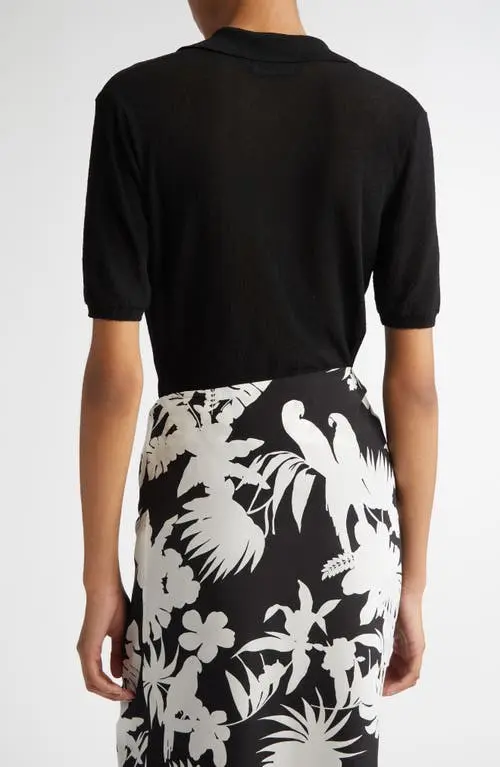 Max Mara Casarsa Short Sleeve Polo Sweater - Black