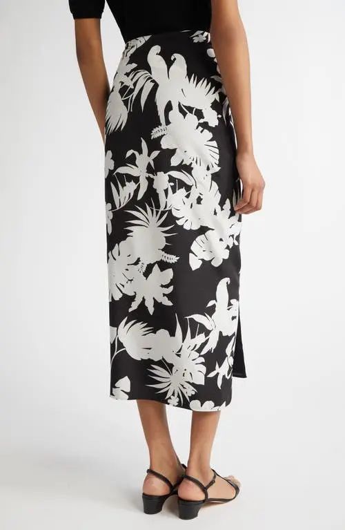 Max Mara Lauto Tropical Print Silk Wrap Skirt