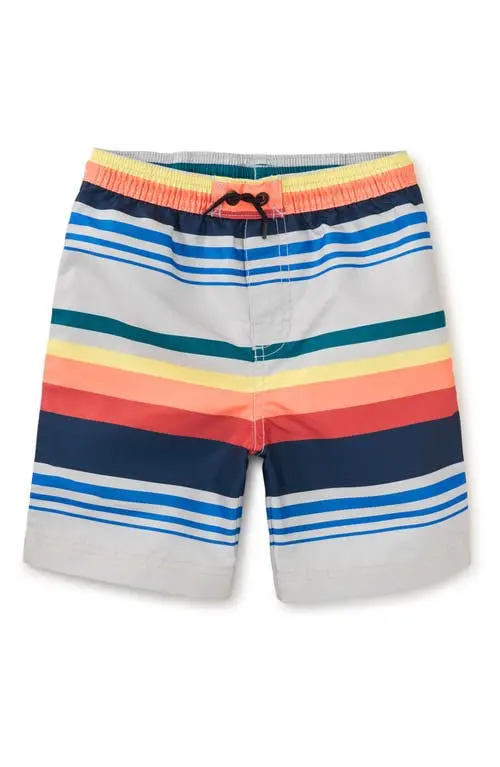TEA COLLECTION Striped Swim Trunks - Mediterranean Stripe