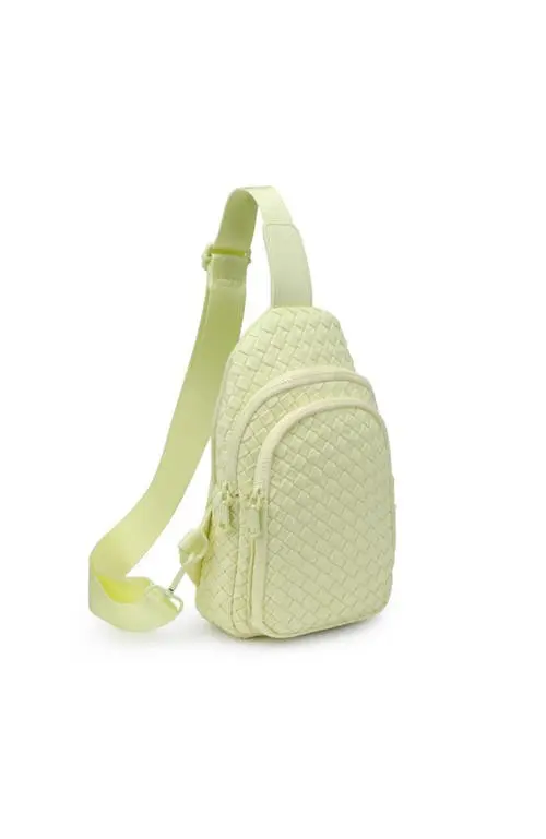 SOL AND SELENE Beyond The Horizon Woven Neoprene Sling Backpack - Butter