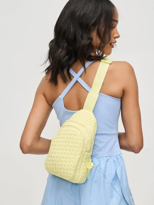 SOL AND SELENE Beyond The Horizon Woven Neoprene Sling Backpack - Butter