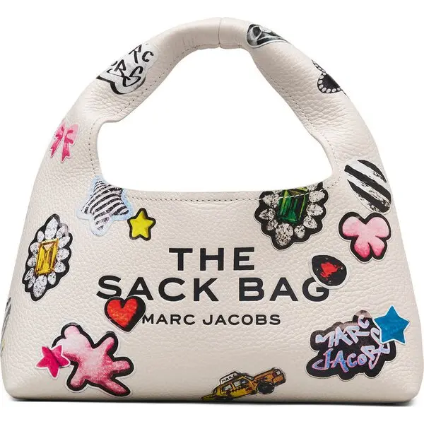 Marc Jacobs Mini Sack Sticker Leather Top Handle Bag
