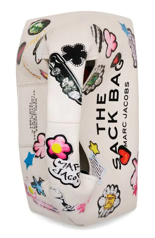 Marc Jacobs Mini Sack Sticker Leather Top Handle Bag