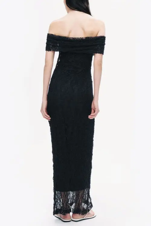 fitted lace wedding dress Women's Lace Floral Off-Shoulder Long Sleeve Mermaid Maxi Dress –  GeraldBlack.com main image 1