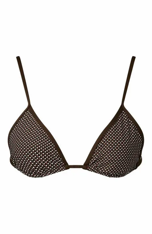 WeWoreWhat Cooper Triangle Bikini Top - Mahogany