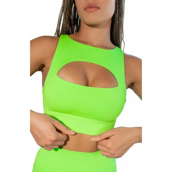 VITALITY Pulse Keyhole Longline Tank Top - Neon Green