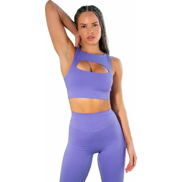 VITALITY Pulse Keyhole Longline Tank Top - Neon Lilac