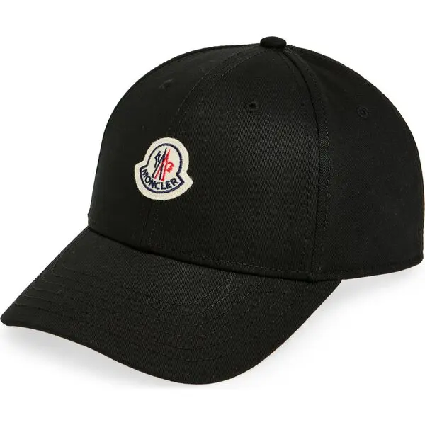 Moncler Logo Patch Baseball Cap - Black