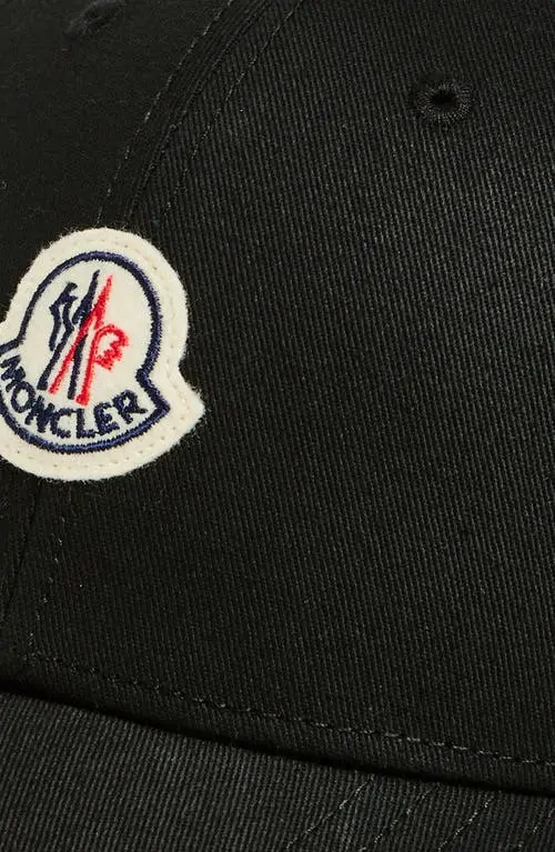 Moncler Logo Patch Baseball Cap - Black