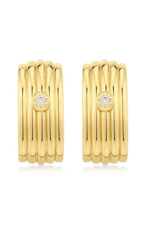 LUV AJ The Ridged Positano Stud Earrings - Gold