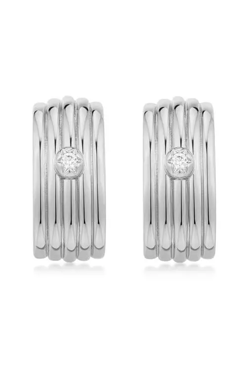 LUV AJ The Ridged Positano Stud Earrings - Silver