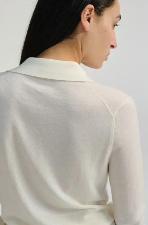 Almina Concept Button Up Knit Top - Ivory