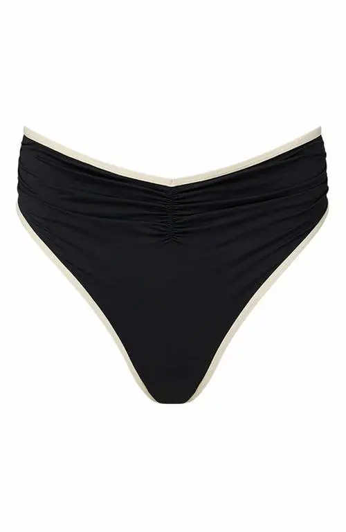 WeWoreWhat High-rise Bikini Bottom - Dk Navy/offwh