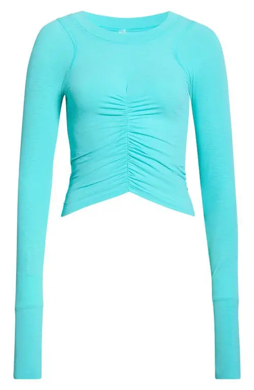 Free People Tempo Ruched Long Sleeve T-shirt - Glow Wave