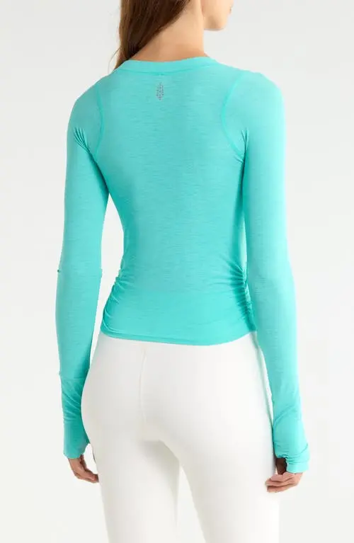Free People Tempo Ruched Long Sleeve T-shirt - Glow Wave