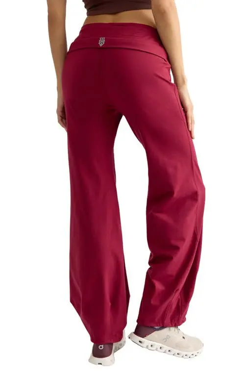 Free People Quick Step Drawstring Flare Pants - Brick