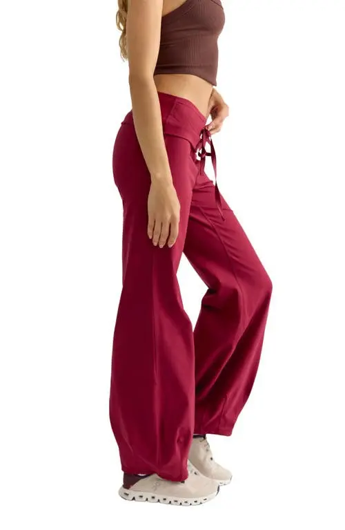 Free People Quick Step Drawstring Flare Pants - Brick