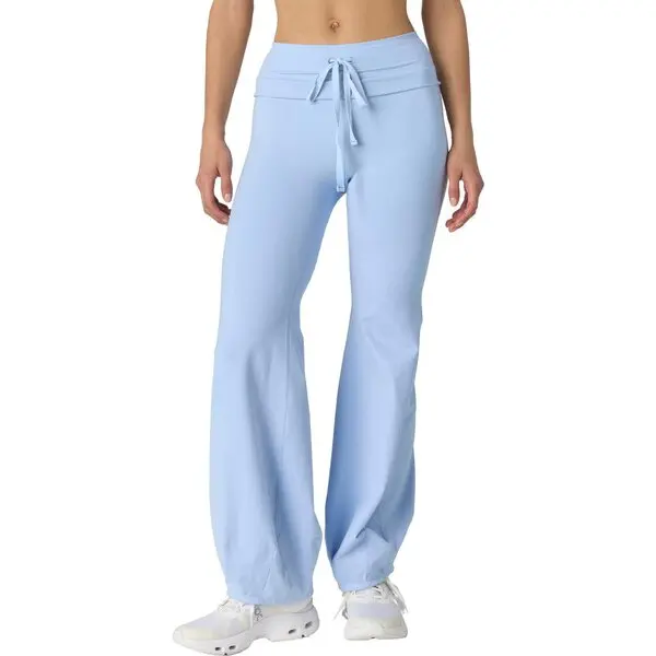 Free People Quick Step Drawstring Flare Pants - Peri Blue