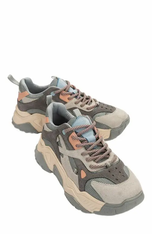 PROLOGUE SHOES Loretta Platform Sneakers - Gray Pink
