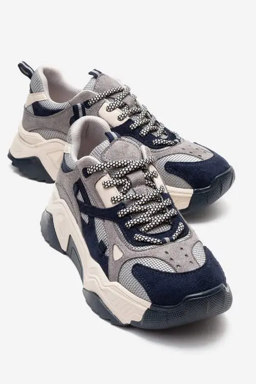 PROLOGUE SHOES Loretta Platform Sneakers - Navy