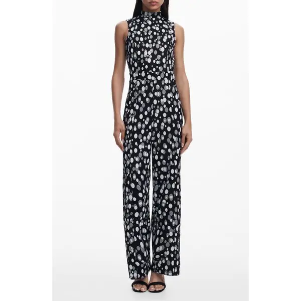 Desigual Polka Dot Jumpsuit - Black