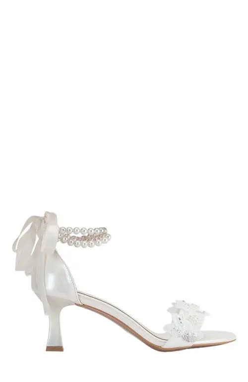 FOREVER & ALWAYS SHOES Dawn Lace Sandals - Ivory Faux Leather